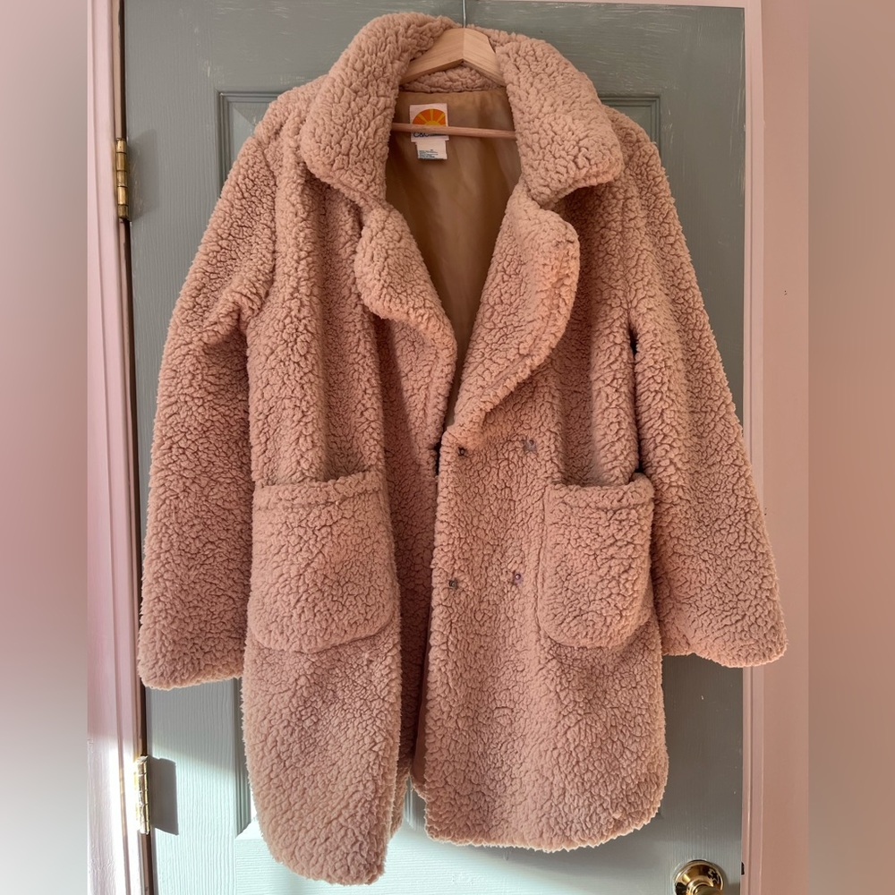Teddy Sherpa Trench Coat - Gem
